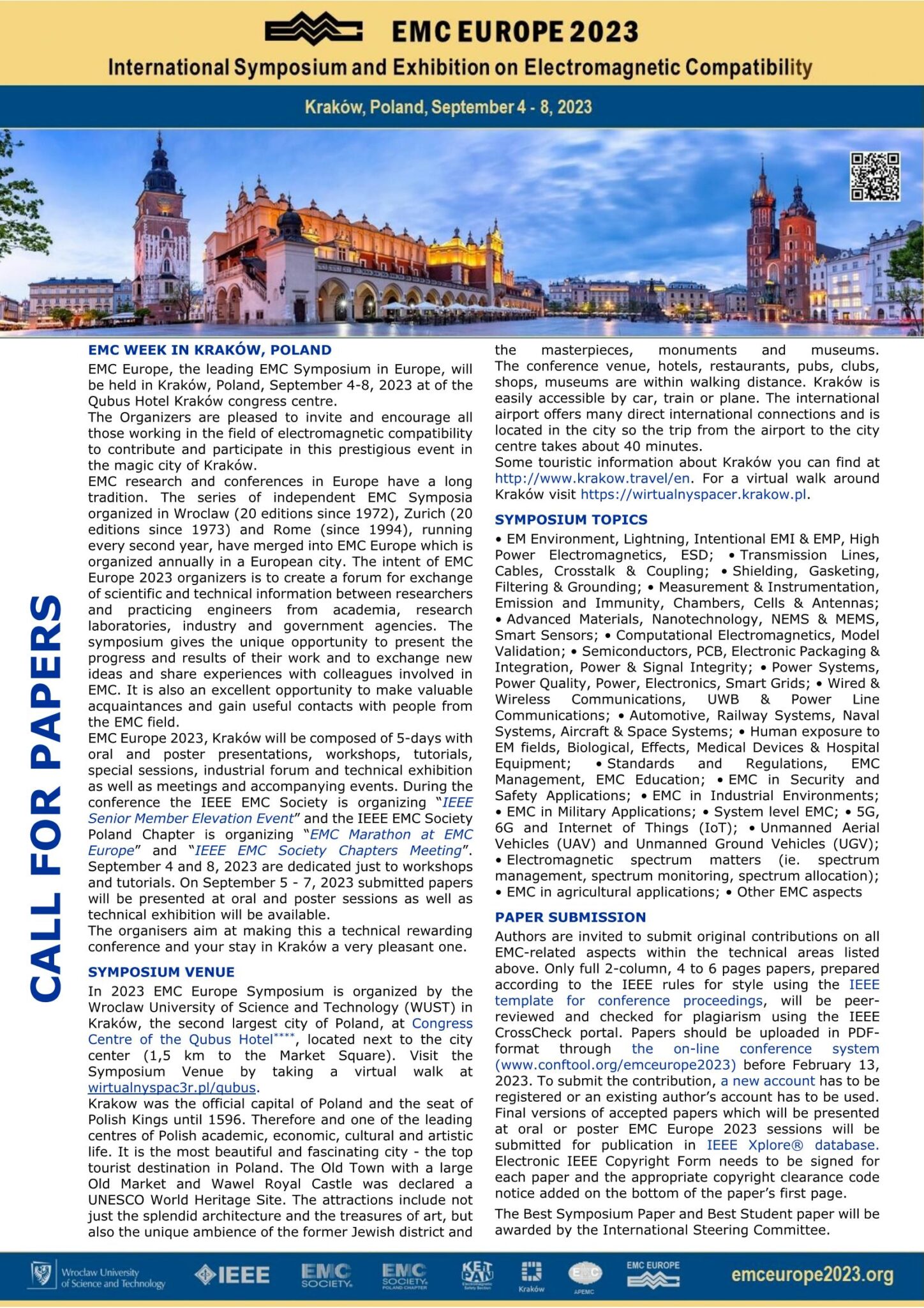 Call for Papers - EMC Europe 2023 Kraków